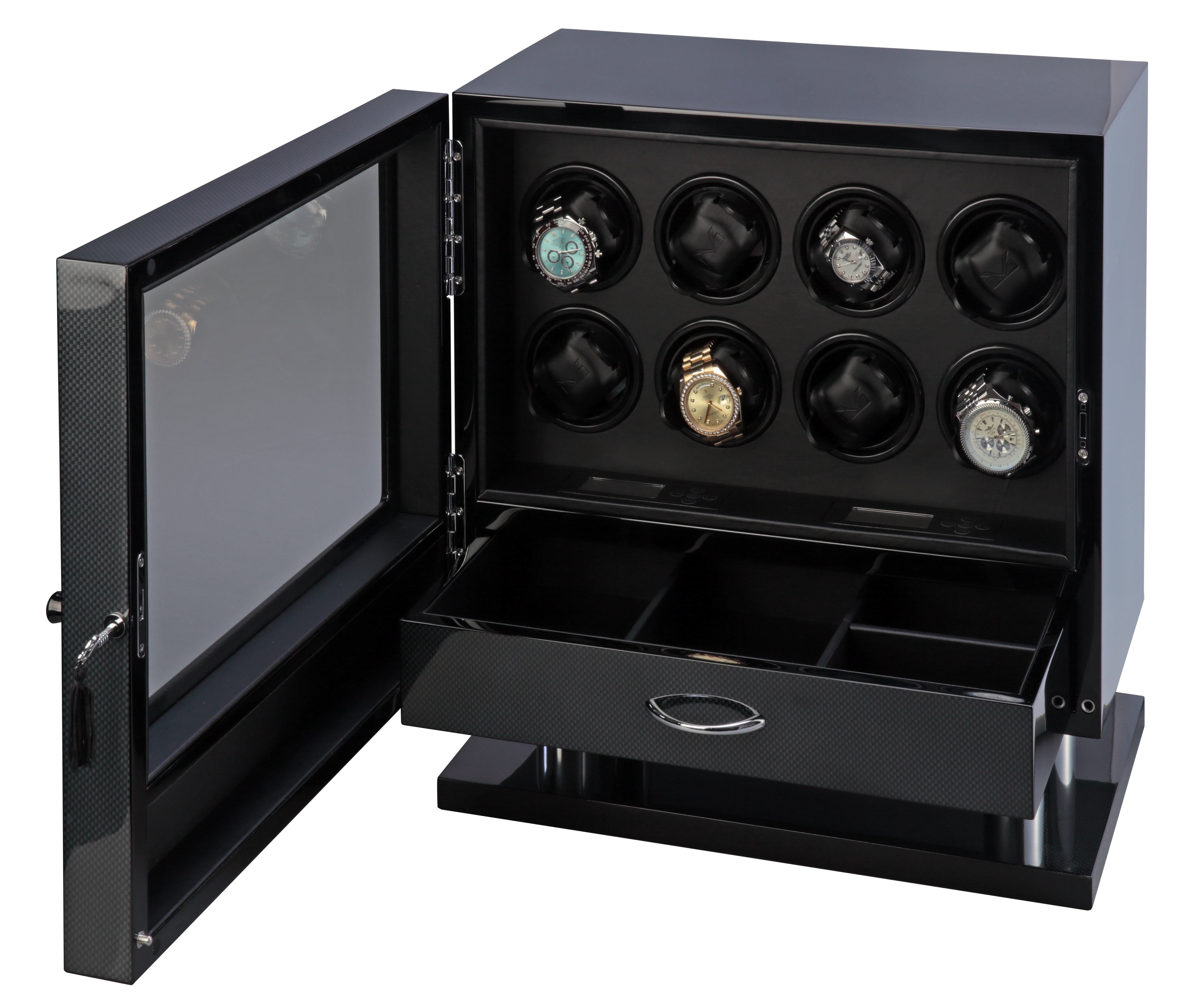 Volta 8 Watch Winder Box With Storage (Carbon Fiber) - Get 15% OFF ...