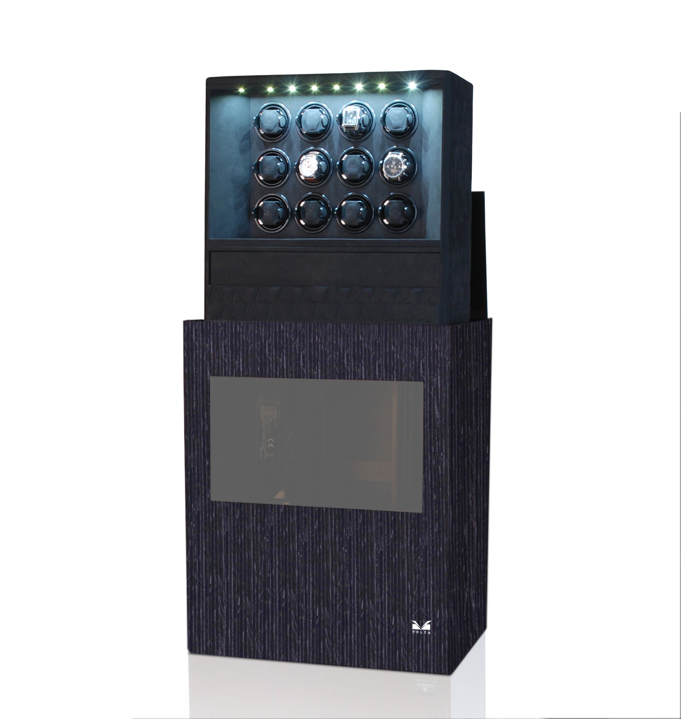 Volta 12 Watch Winder Box With Auto Rise Function (Black Oak – Volta ...